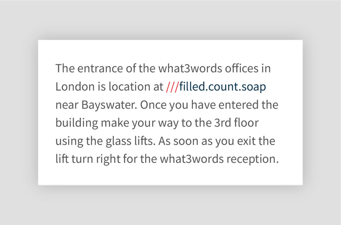 Formatting Best Practice | Design | what3words