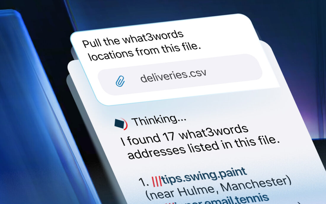 what3words Pro AI tools: AI Chat, Voice Chat, Import & Scan | what3words